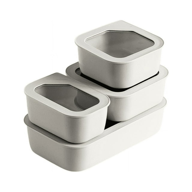 Neoflam 4pc FIKA One Porcelain Food Container Set with Glass Lid ...