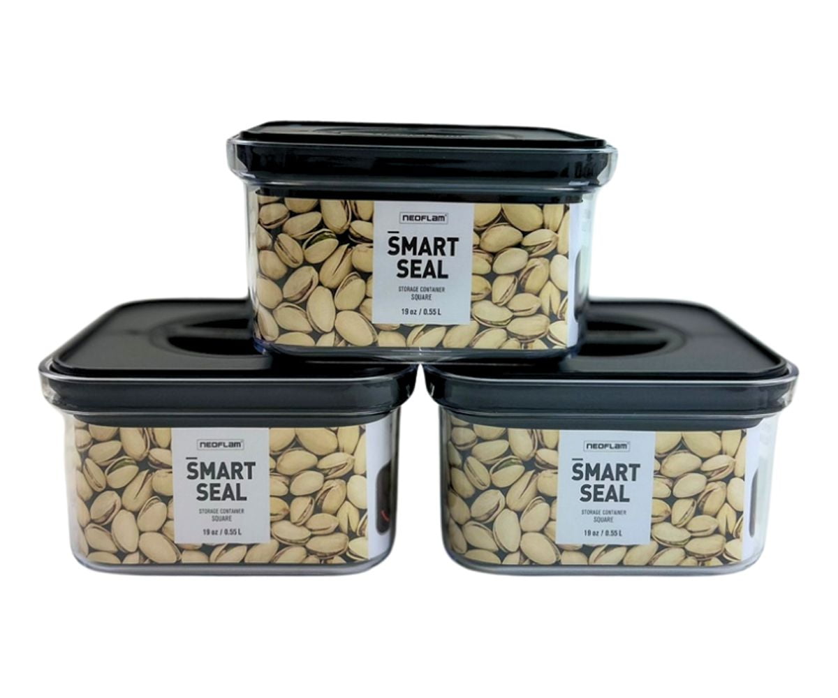 Neoflam Airtight Smart Seal Food Storage Container (Set of 3) | Crystal ...