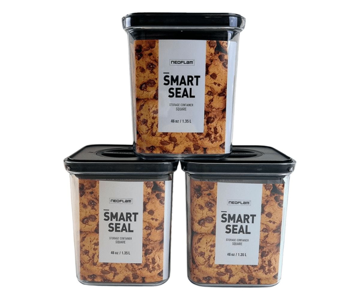 Neoflam Airtight Smart Seal Food Storage Container (Set of 3) | Crystal ...