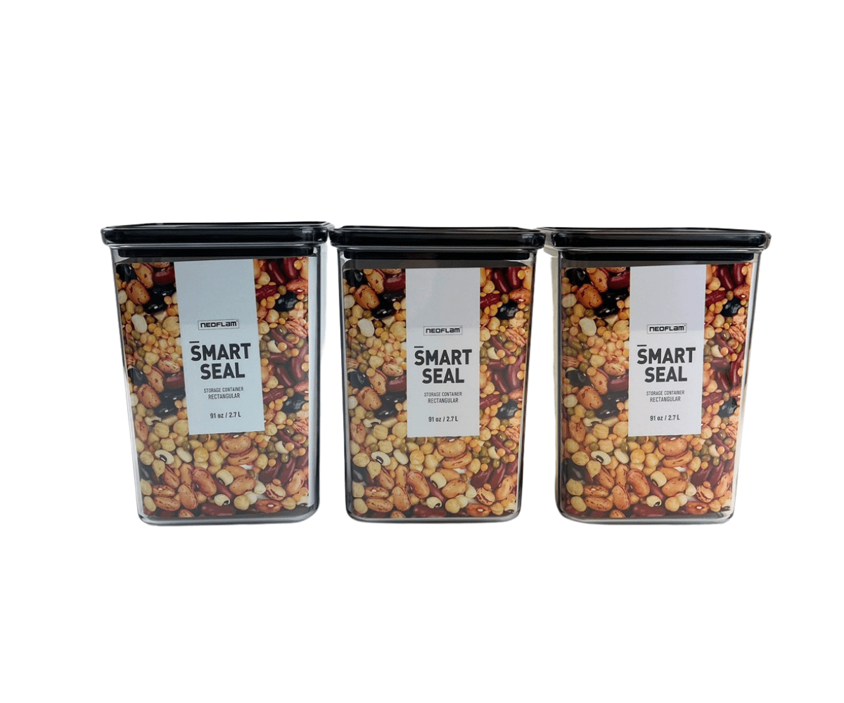 Neoflam Airtight Smart Seal Food Storage Container (Set of 3) | Crystal ...