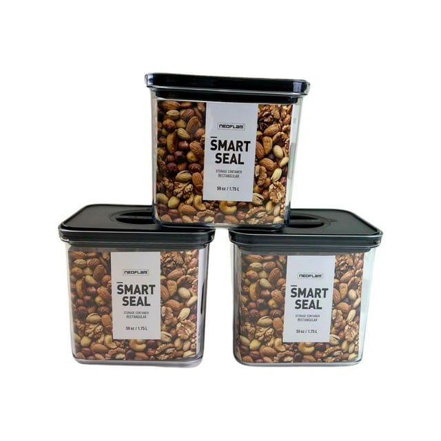 Neoflam Airtight Smart Seal Food Storage Container (Set of 3) | Crystal ...