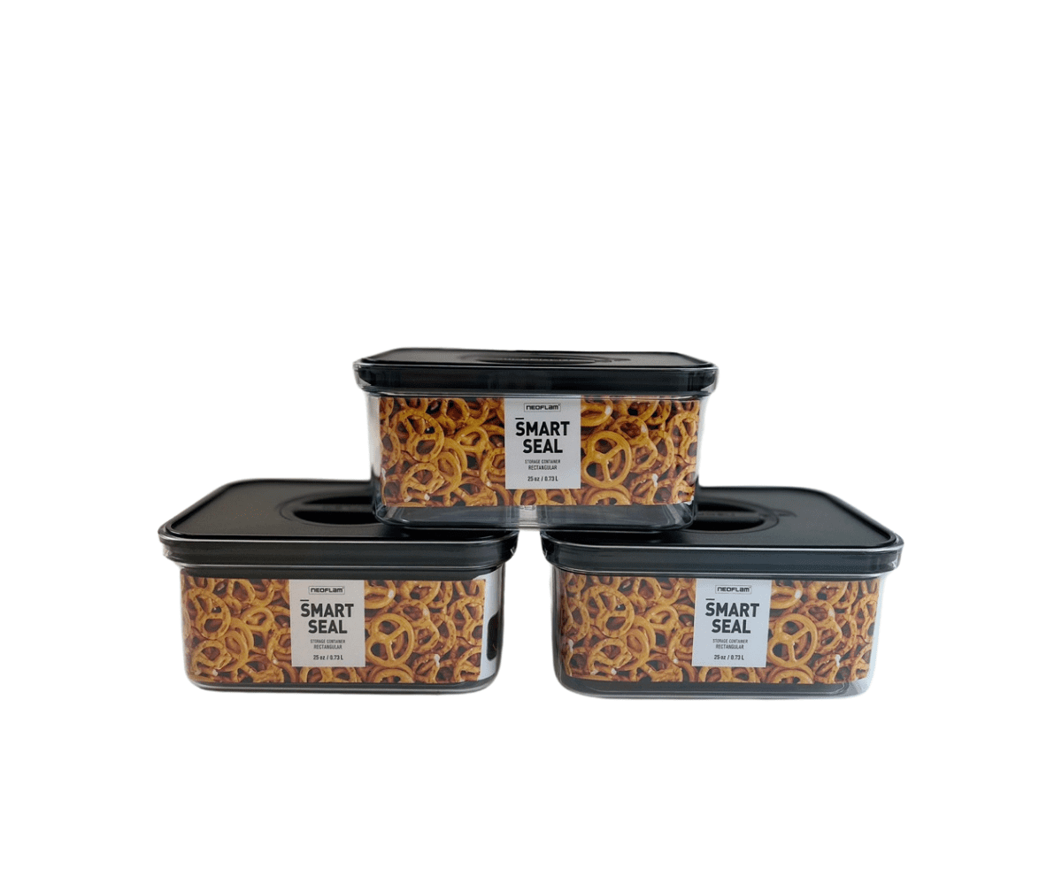 Neoflam Airtight Smart Seal Food Storage Container (Set of 3) | Crystal ...