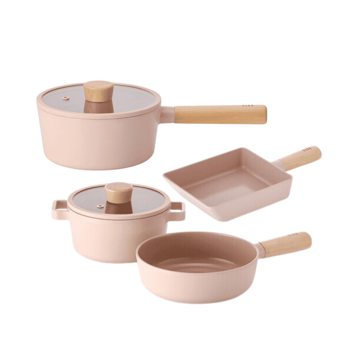 Neoflam Fika Peach Color Nonstick Kitchen Cookware, Mini Pot with Lid ...