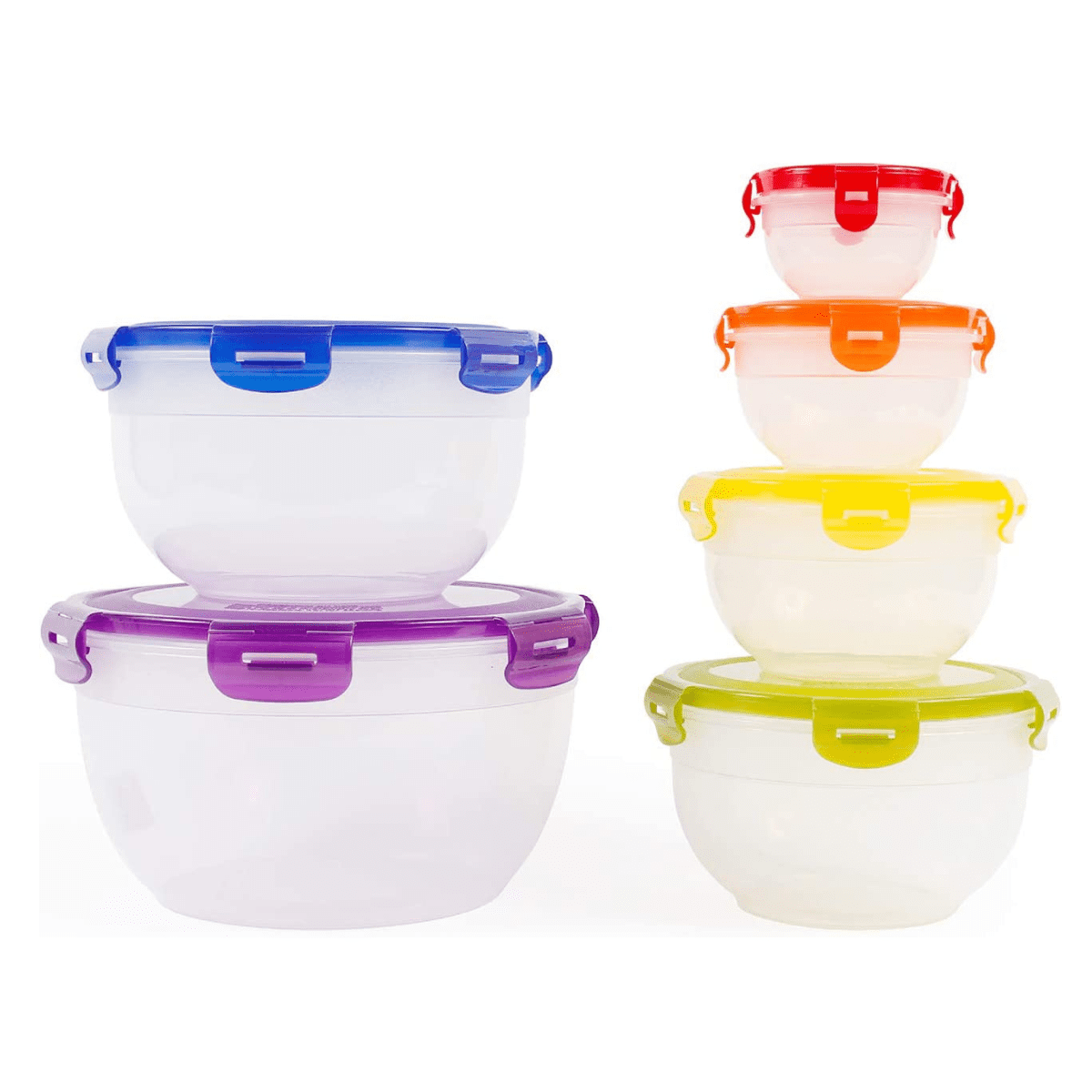 Neoflam Food Storage Plastic Bowls with Lids, 12 Piece Set - Kitchen ...