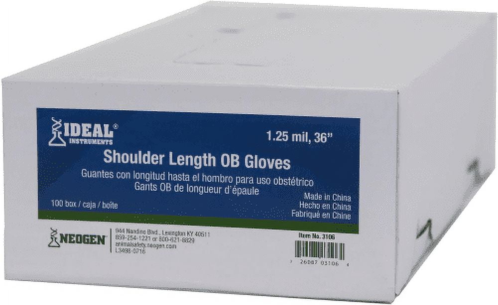 Neogen Ideal 3106 100-Count Pack of Shoulder Length Large Clear OB ...