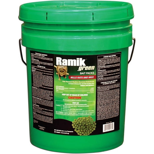 Neogen Ramik Green Pellet Bait Pack, Rat and Mouse Poison, 60-Pack ...