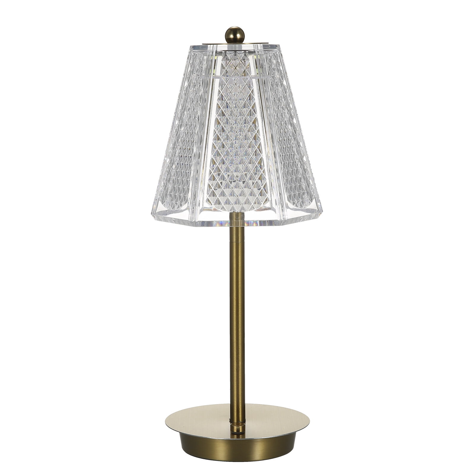 Neoglint LED Cordless Table Lamp Touch Control Desk Lamp Crystal Metal ...