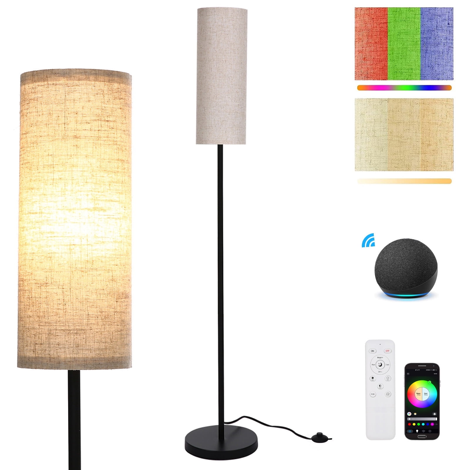 Neoglint Modern Standing Floor Lamp with App Control Voice Control 16 ...