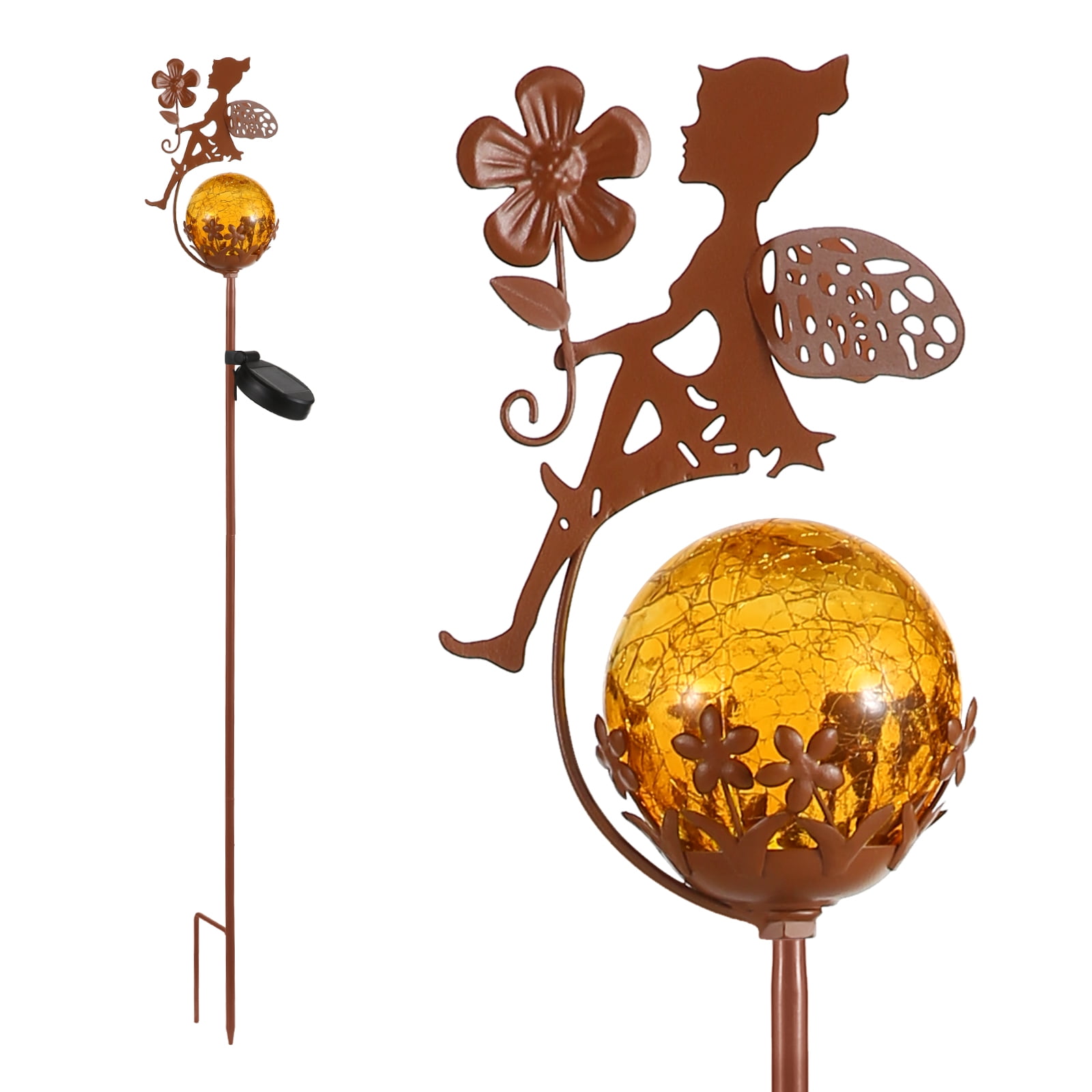 Neoglint Solar Lights Fairy Landscape Pathway Lights Lawn Lamp Crackle ...