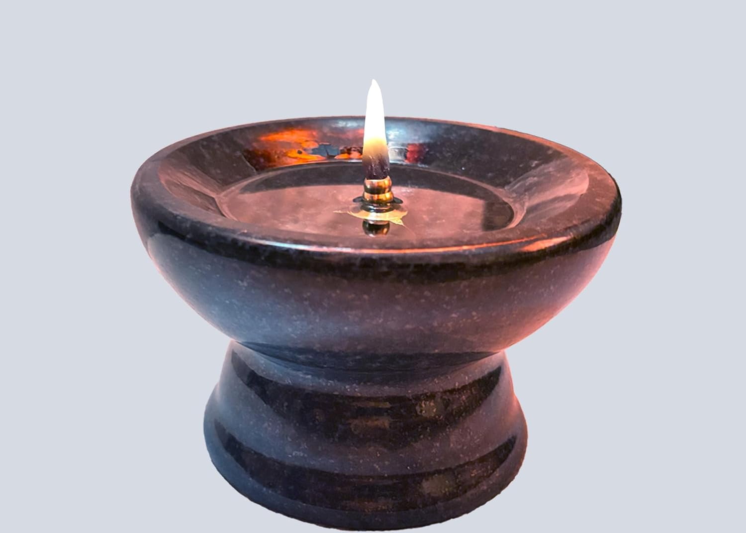 Neolithic Granite Agal Vilaku Diya Traditional Lamp 5 Inches - Walmart.com