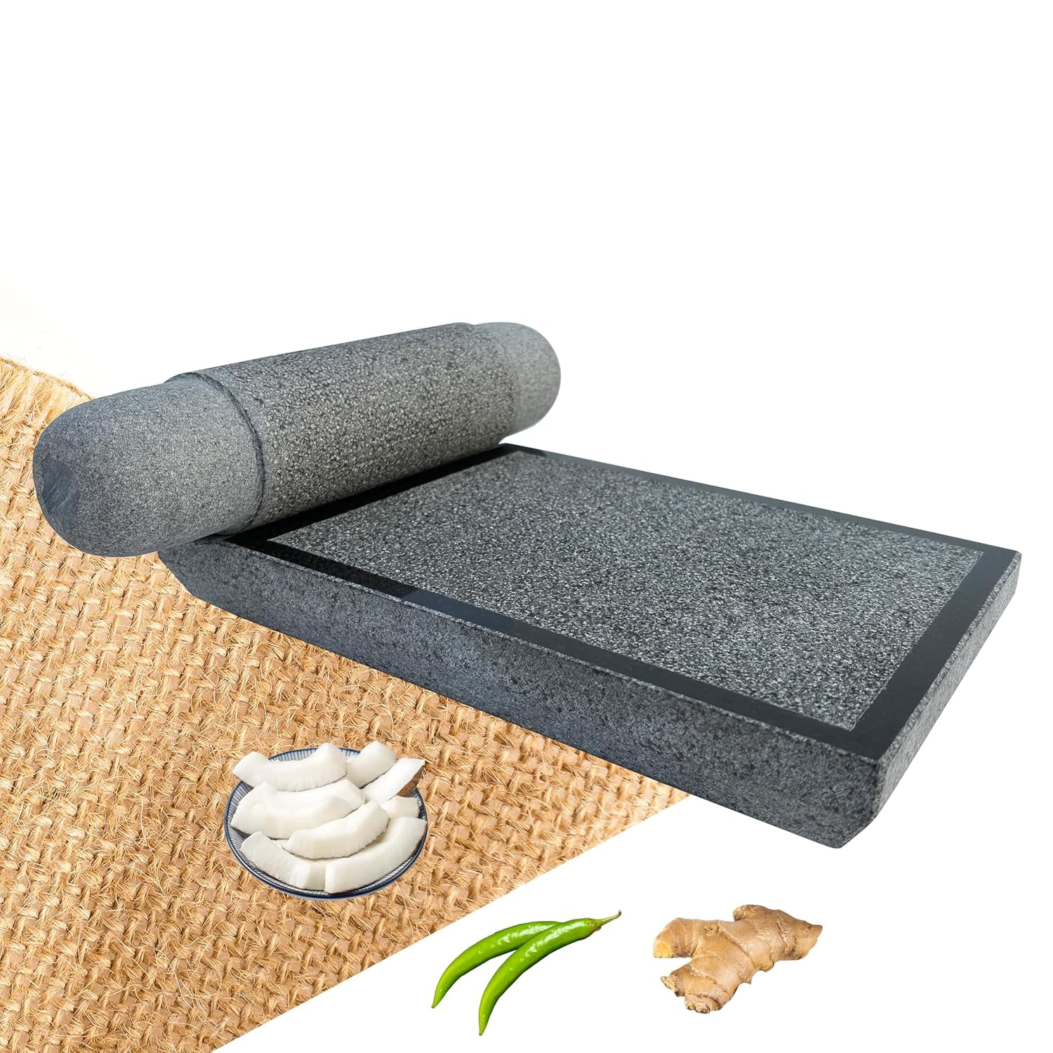 Neolithic Pure Granite Ammikallu Traditional Hand GrinderSil batta12 ...