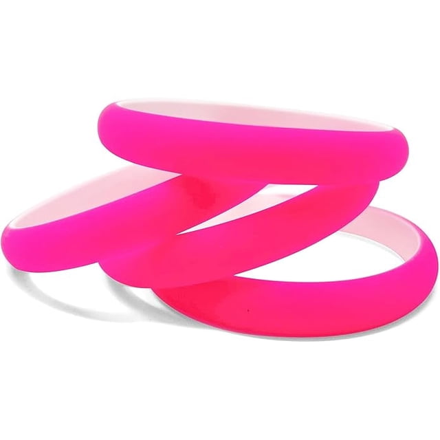 Neon 4 Pack Thin 1/2 Inch Fluorescent Bright Neon Colored Bangles with ...