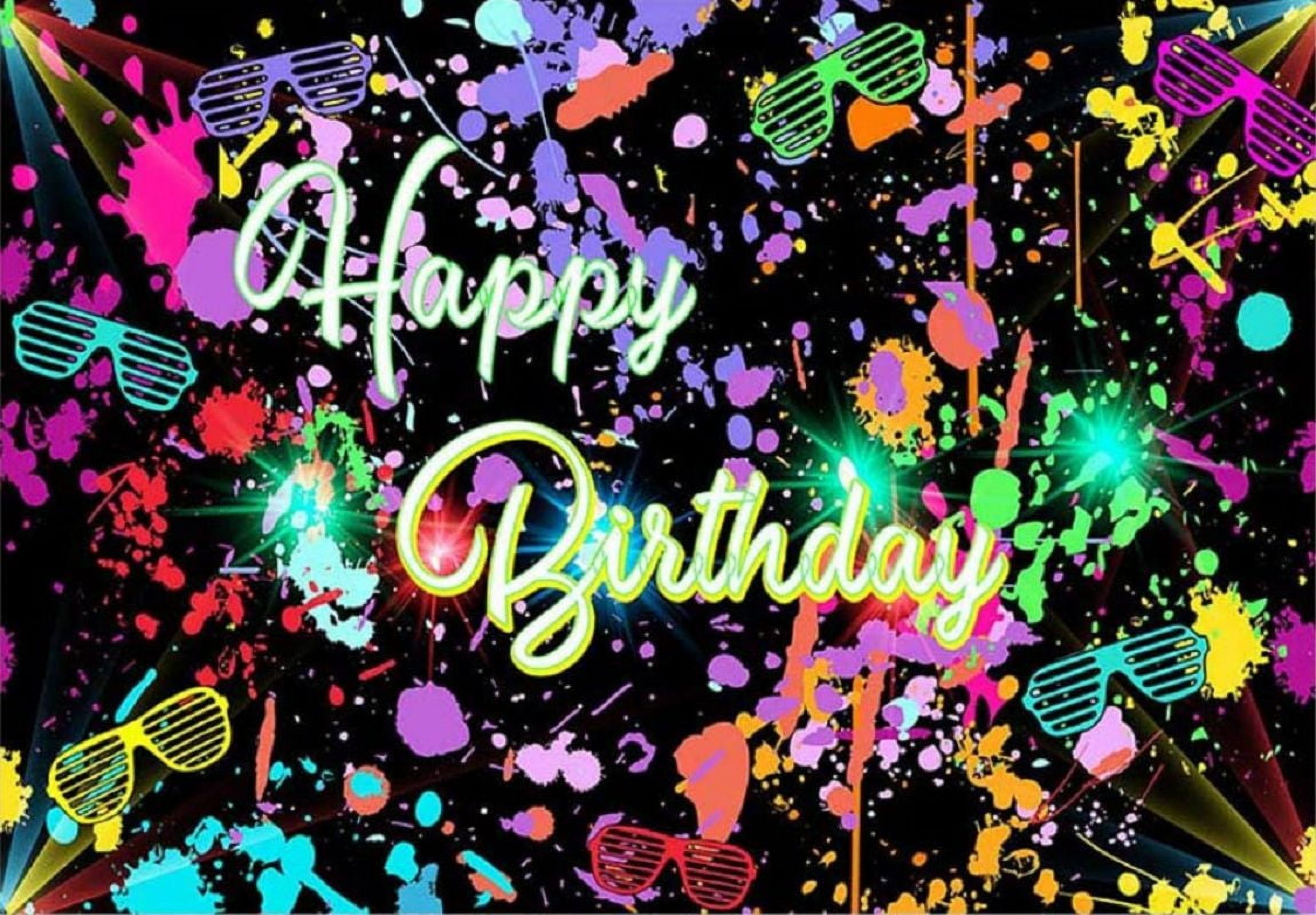 Neon Abstract Background Photo Party Custom Birthday Backdrop Glowing ...