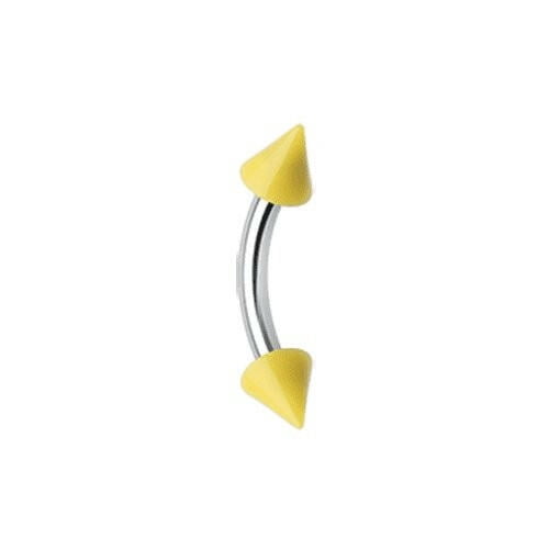 Neon Acrylic Spike Ends Curved Barbell Eyebrow Ring - Walmart.com