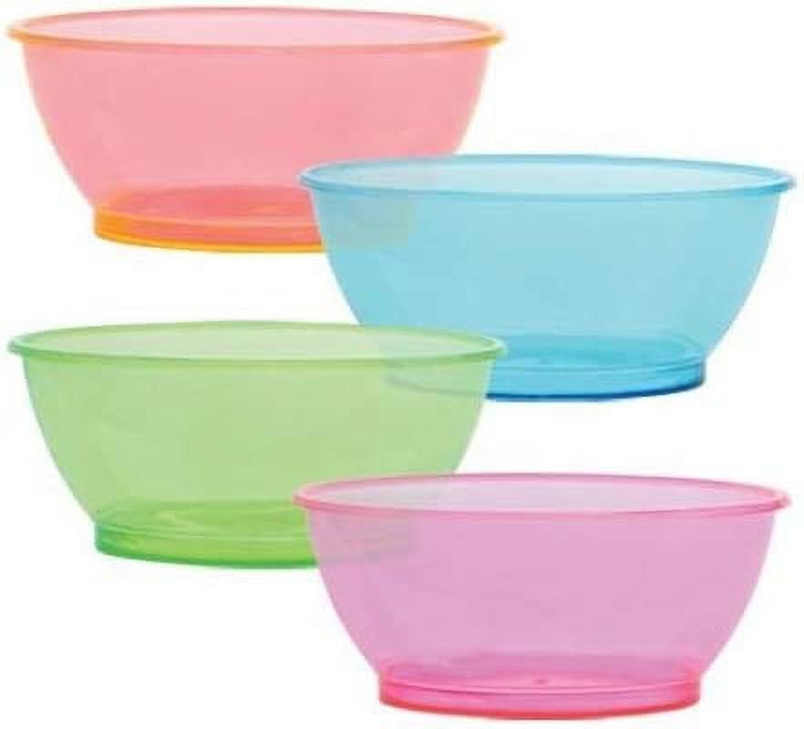 Neon Assorted Party Plates, 80-Pack 6-ounce Hard Plastic Plates ...