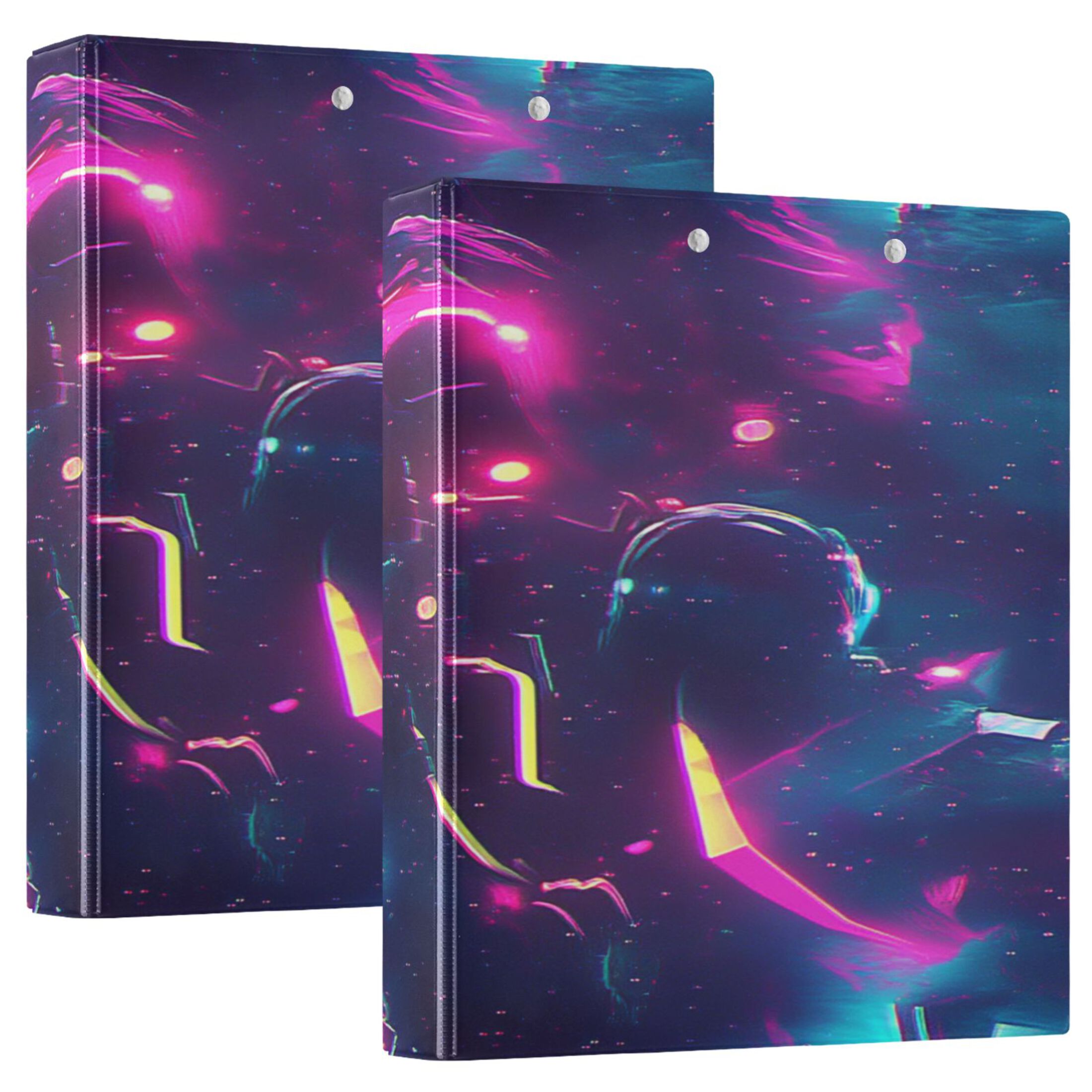 Neon Background 3 Ring Hardcover Binders 1.5in Round Rings for Letter ...