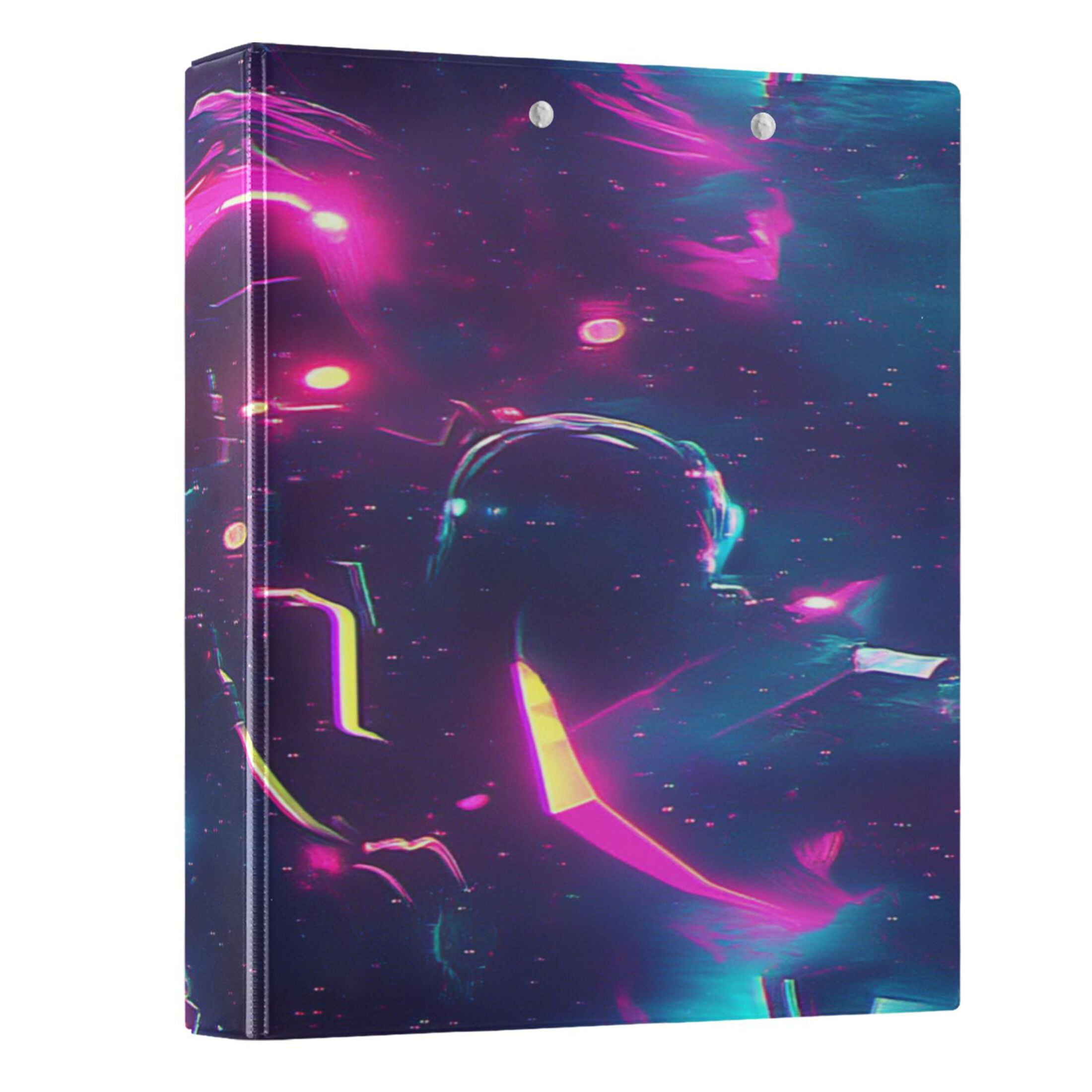 Neon Background 3 Ring Hardcover Binders 1.5in Round Rings for Letter ...