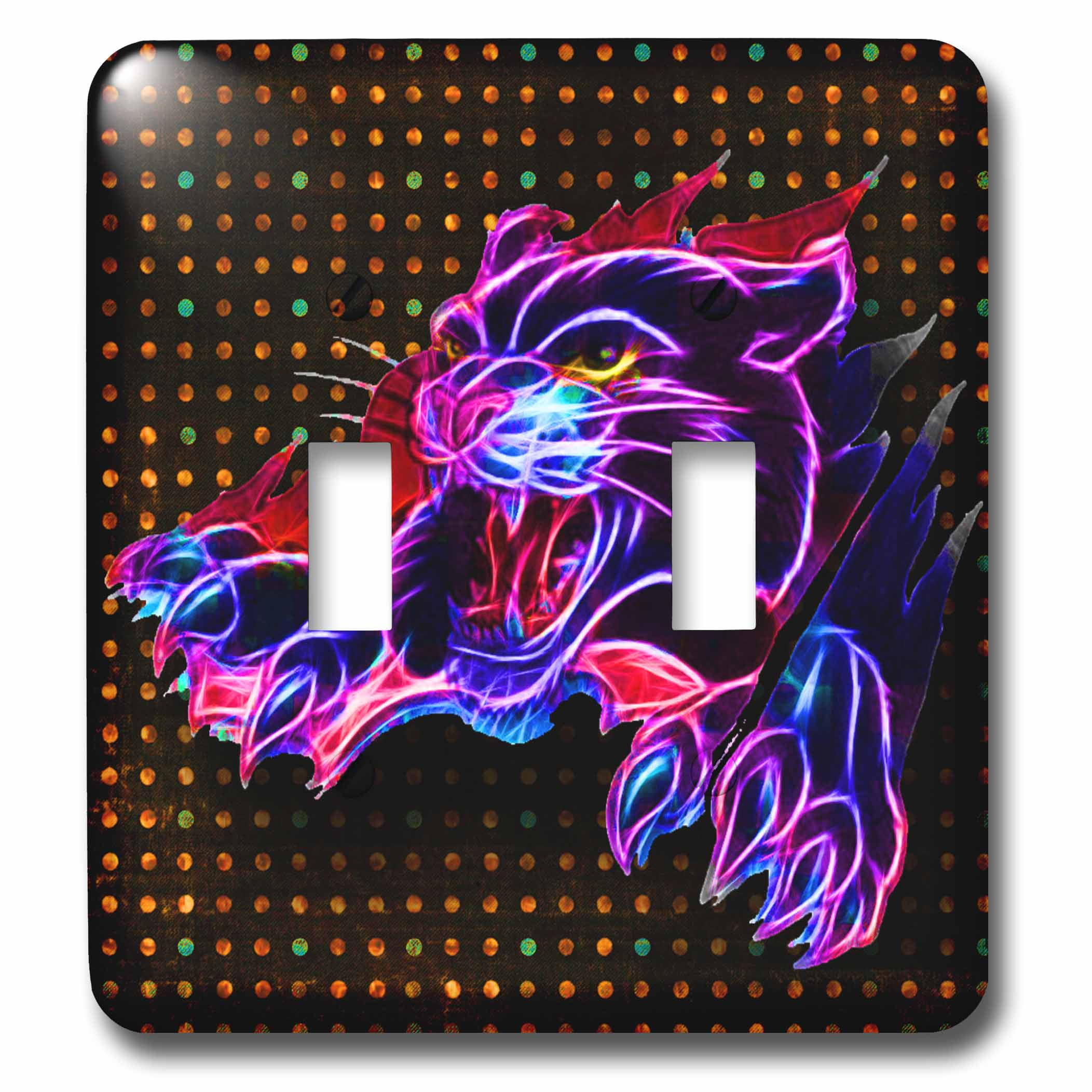 3dRose, Neon Black Panther and neon background, double toggle switch ...