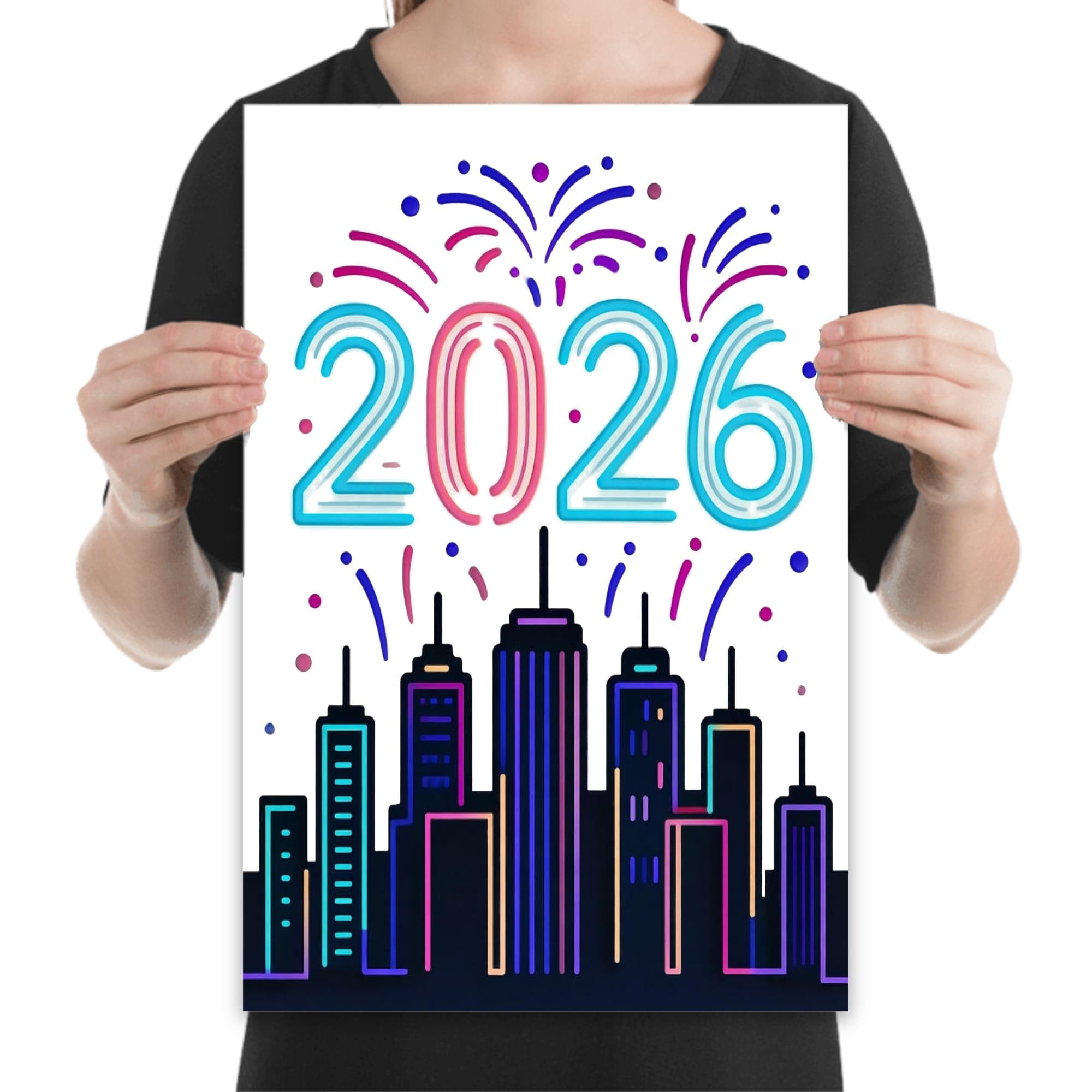 Neon Blueprint Glow, 13x19 poster for modern office and party wall ...
