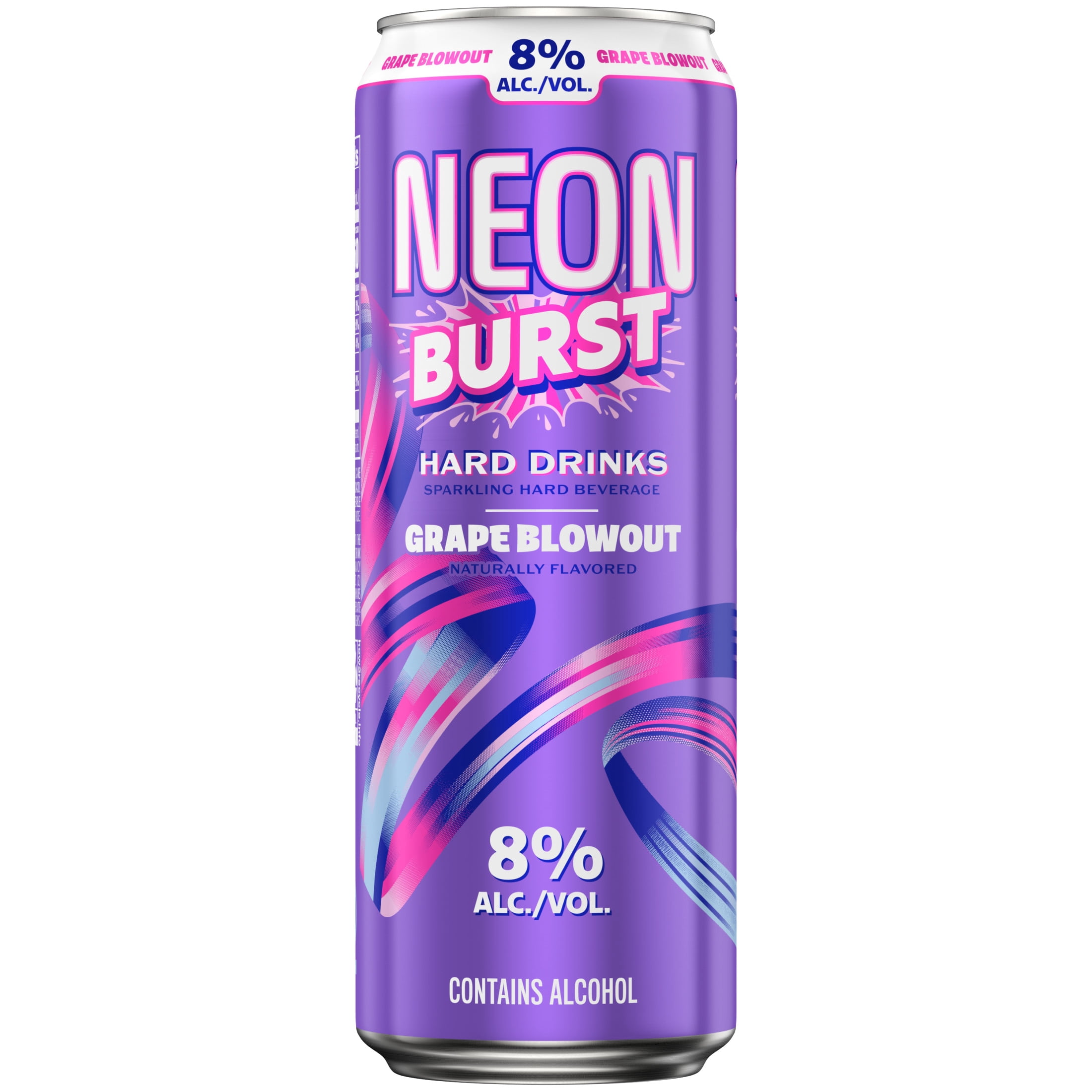 Neon Burst Grape Blowout Hard Drinks 25 fl oz 1 Can, 8% ABV - Walmart.com