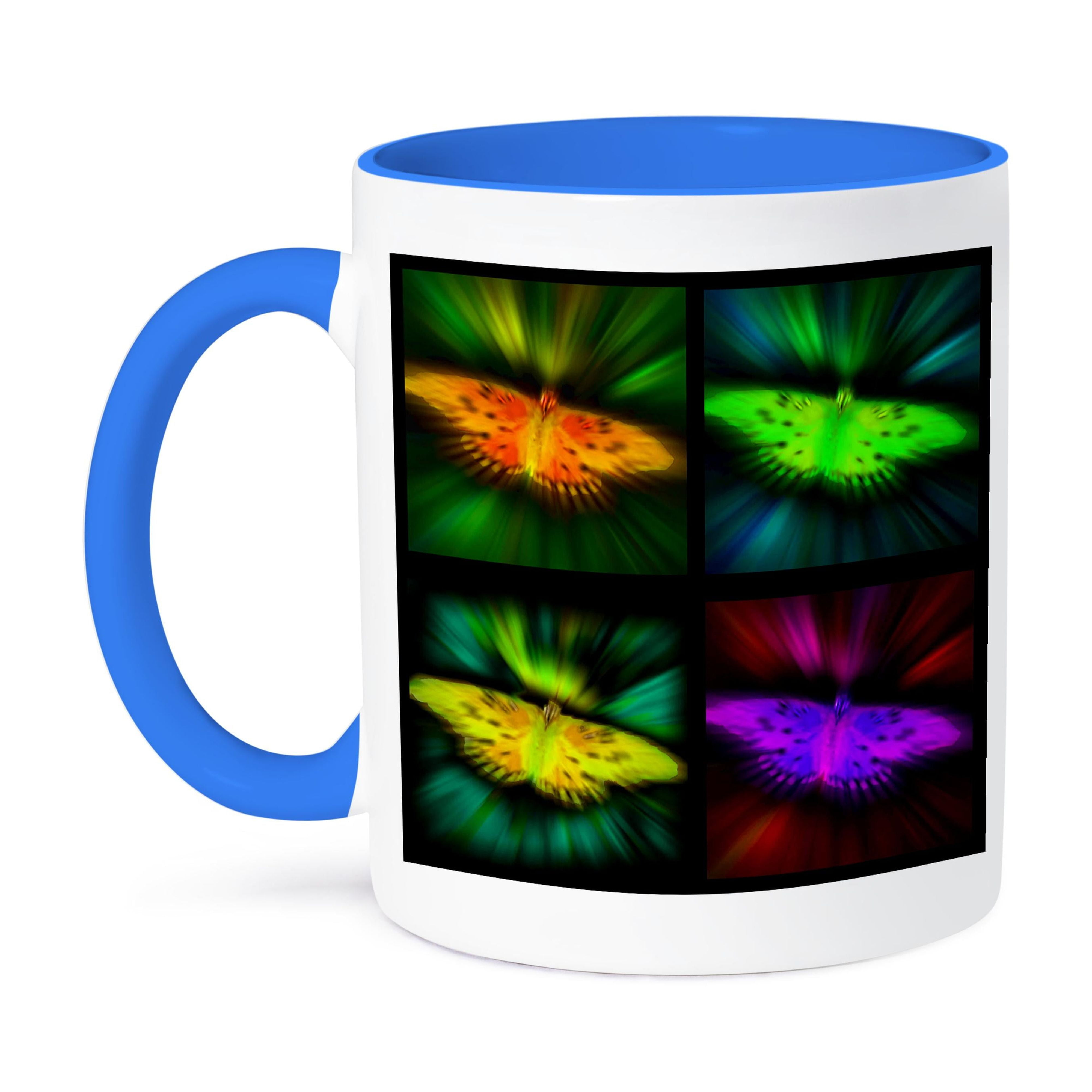 3dRose, Neon Butterfly Block, Butterflies in various vivid Neon colors ...