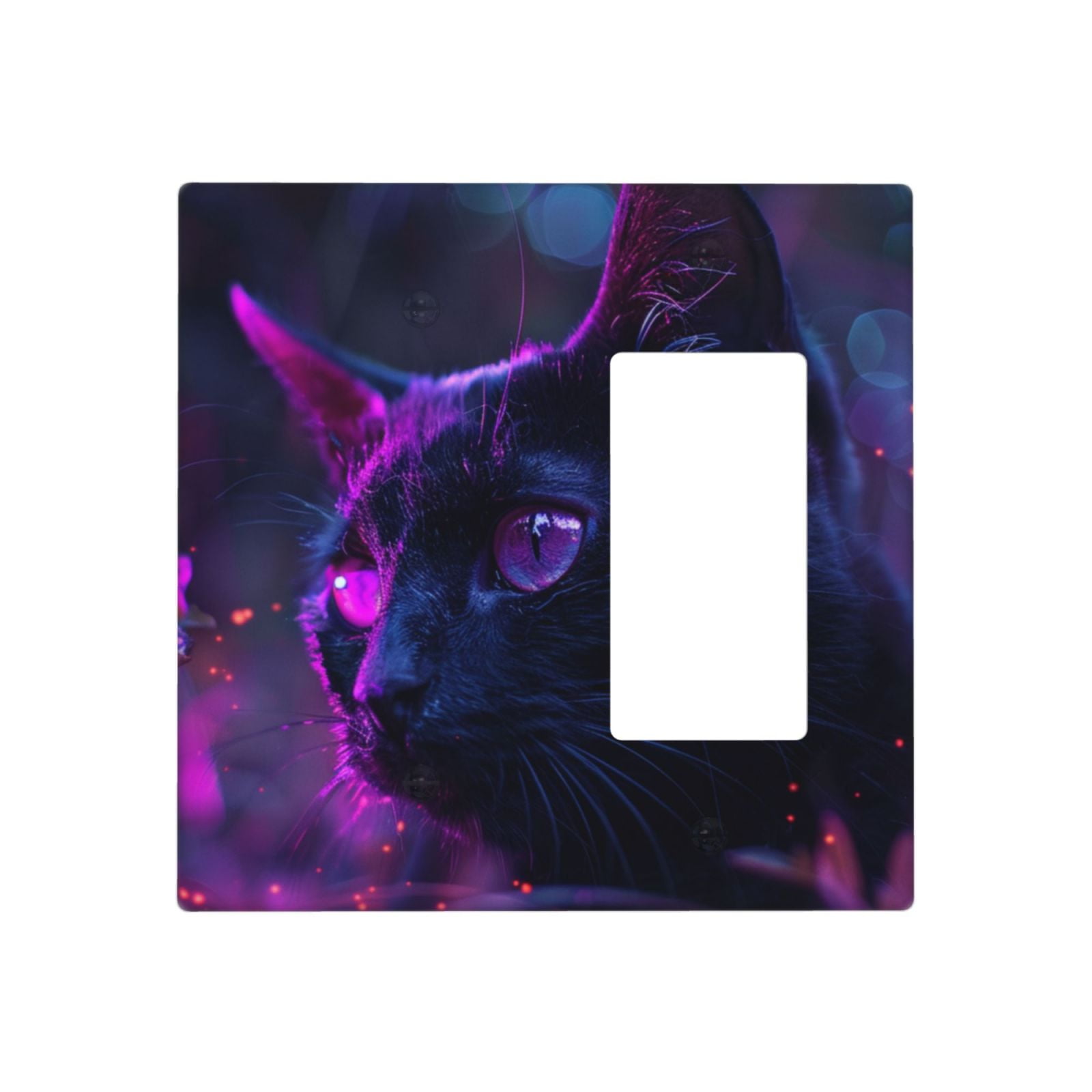 Neon Cat Switch Cover Decorative Wall Plate / 2-Gang 1-Decor / Standard ...