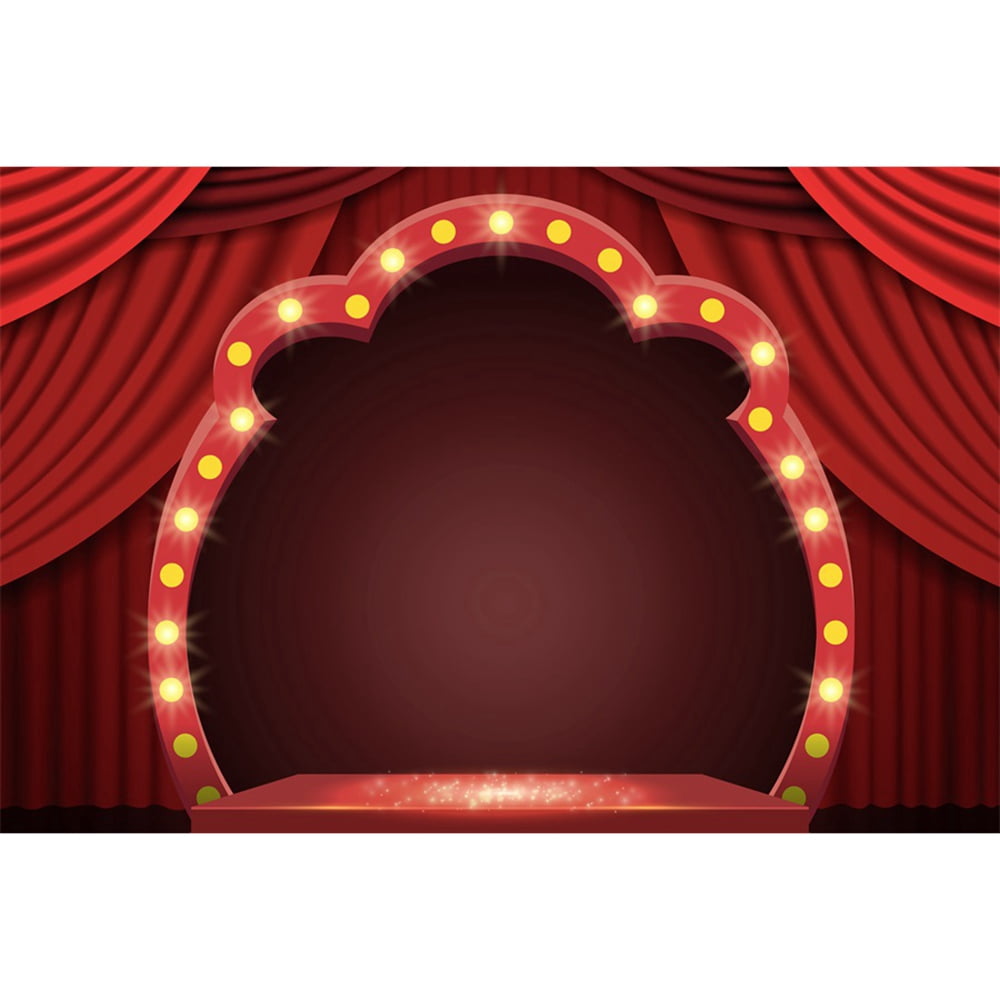Neon Circus Stage Birthday ration Photography Backdrops Custom Childr ...