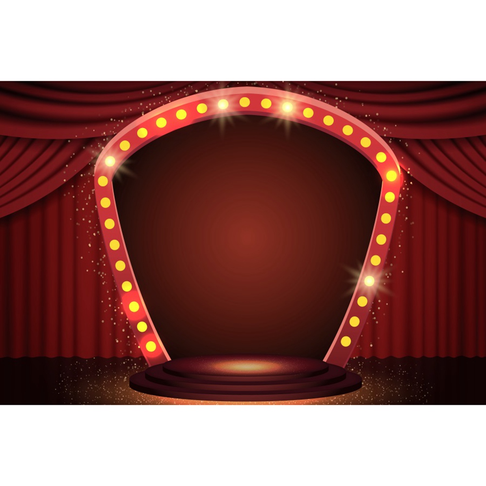 Neon Circus Stage Birthday ration Photography Backdrops Custom Childr ...