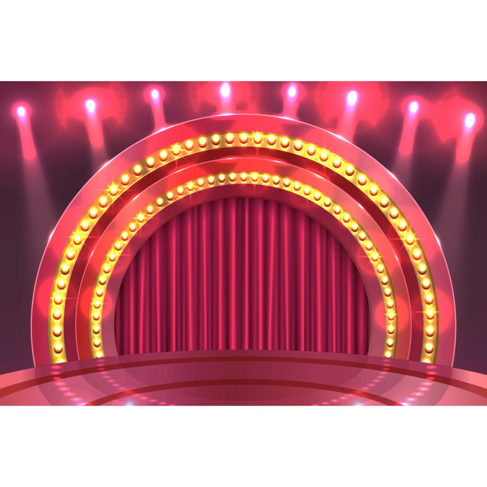 Neon Circus Stage Birthday ration Photography Backdrops Custom Childr ...