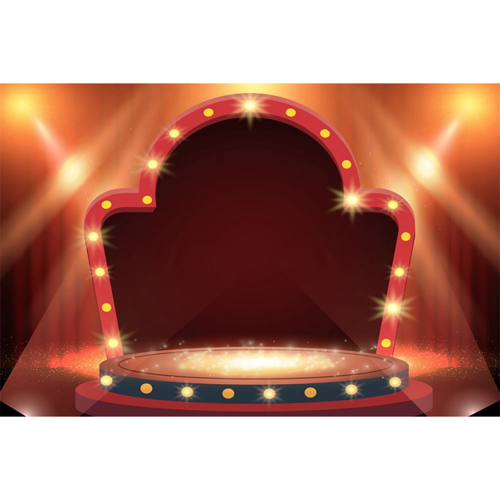 Neon Circus Stage Birthday ration Photography Backdrops Custom Childr ...