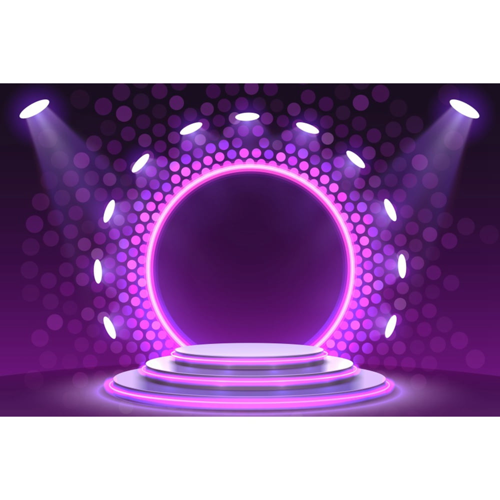 Neon Circus Stage Birthday ration Photography Backdrops Custom Childr ...