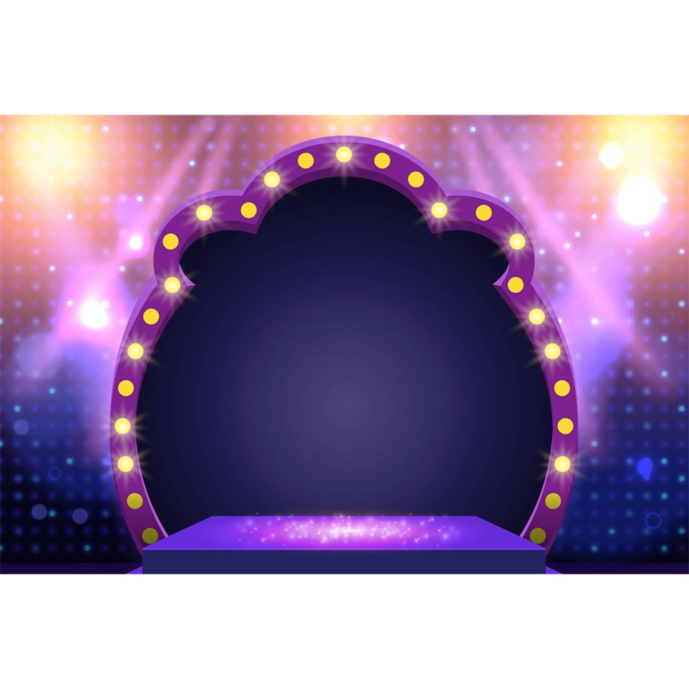 Neon Circus Stage Birthday ration Photography Backdrops Custom Childr ...