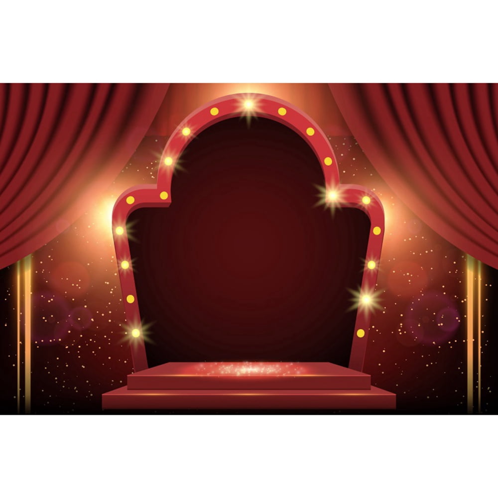 Neon Circus Stage Birthday ration Photography Backdrops Custom Childr ...