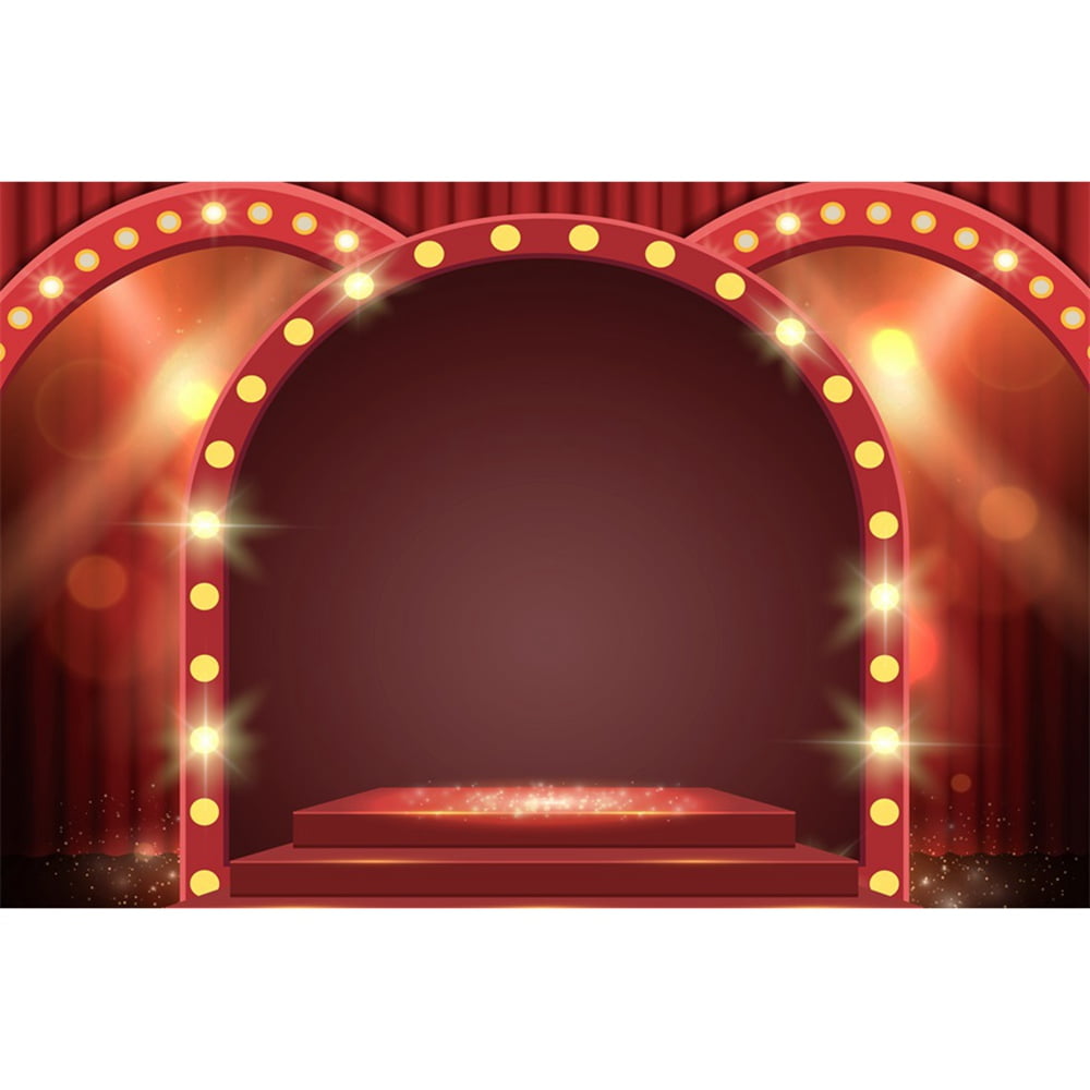 Neon Circus Stage Birthday ration Photography Backdrops Custom Childr ...