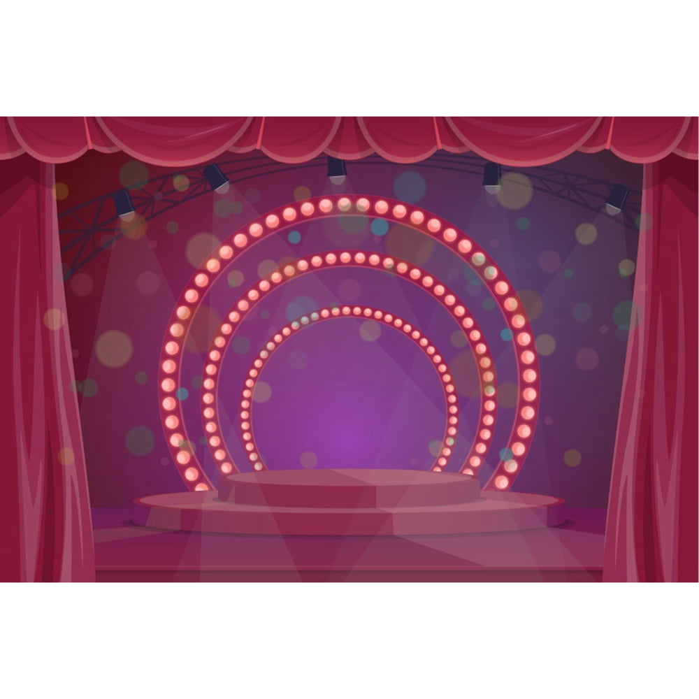 Neon Circus Stage Birthday ration Photography Backdrops Custom Childr ...