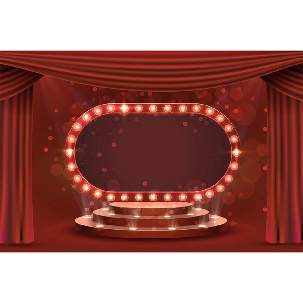 Neon Circus Stage Birthday ration Photography Backdrops Custom Childr ...