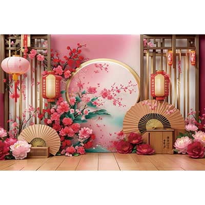 202 New Year's Eve ration Backdrop Red Gold Chinese Spring Festival ...