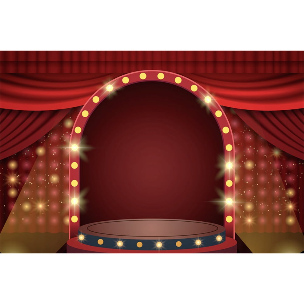 Neon Circus Stage Birthday ration Photography Backdrops Custom Childr ...