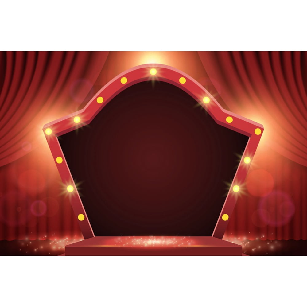 Neon Circus Stage Birthday ration Photography Backdrops Custom Childr ...