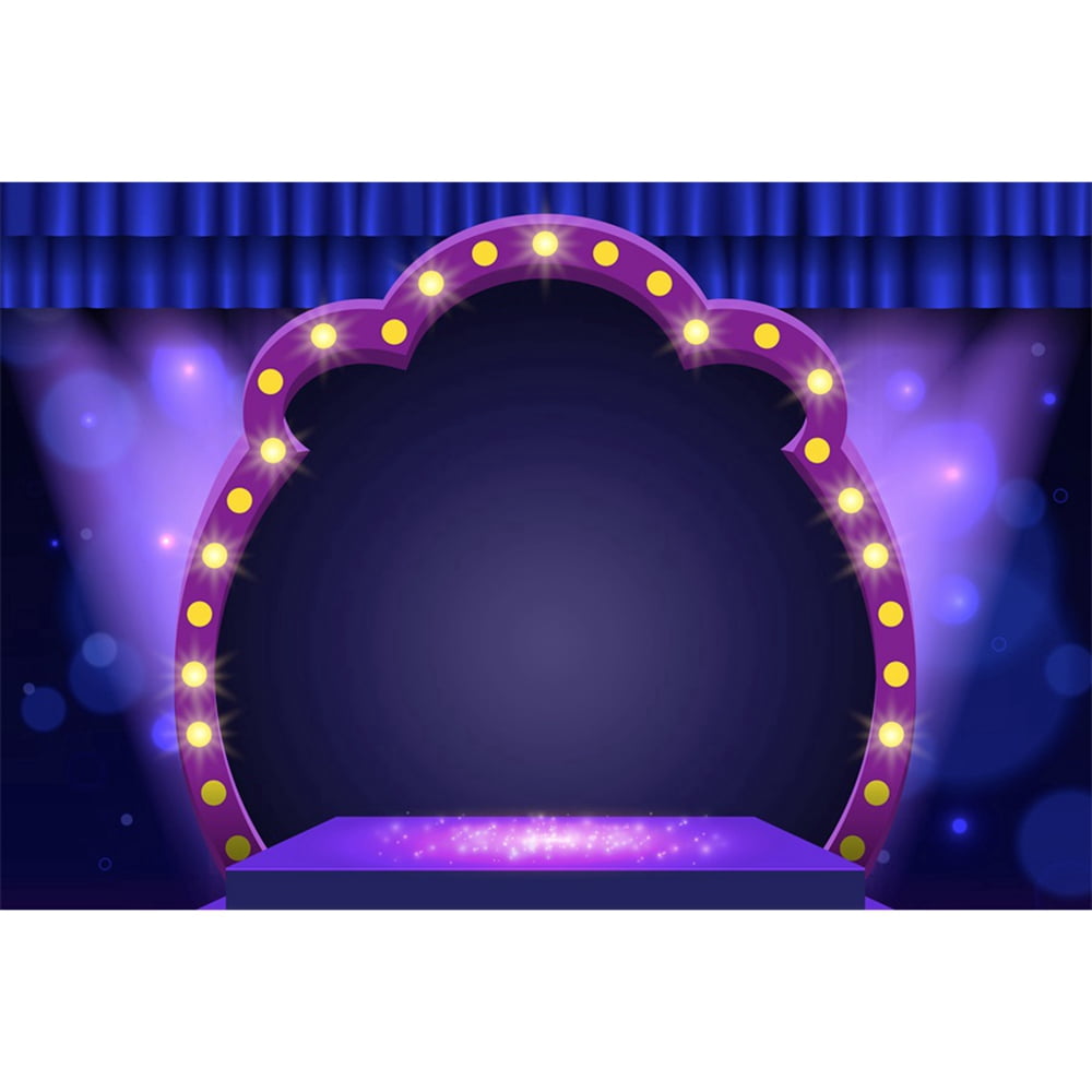 Neon Circus Stage Birthday ration Photography Backdrops Custom Childr ...