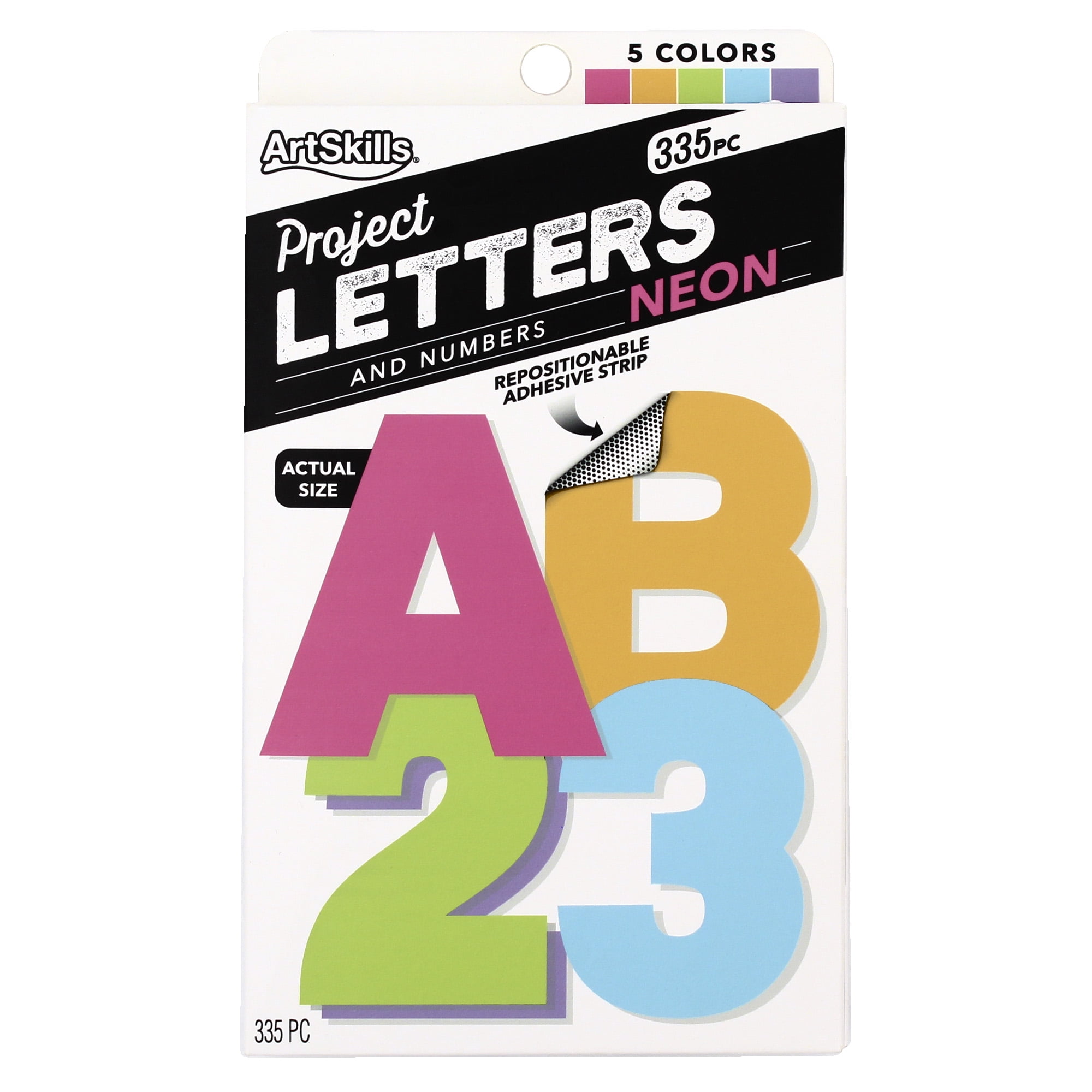 Neon Color Poster Letters And Numbers, 310/pack | Bundle of 5 Packs - Walmart.com