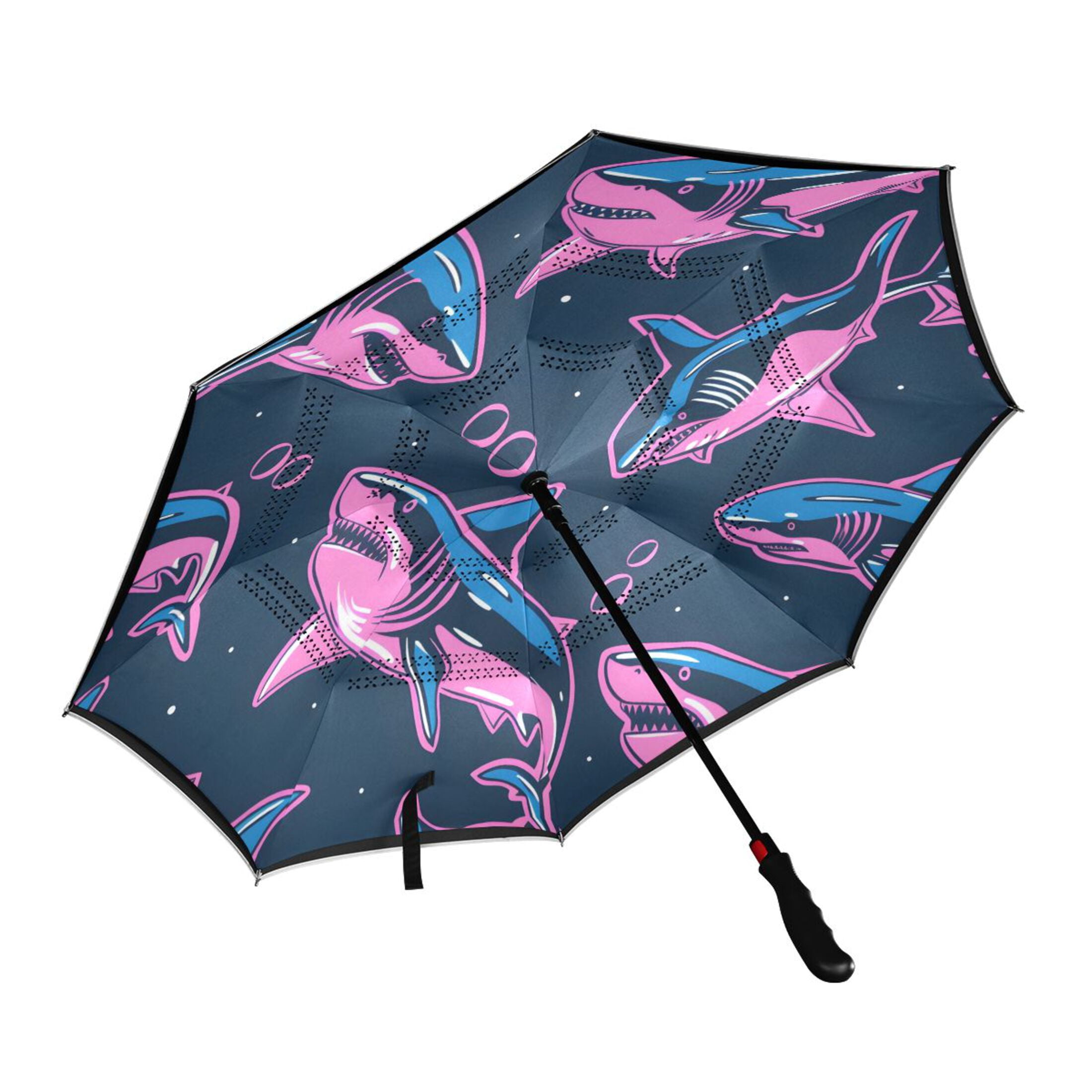 Neon Colored Fishes and Bubbles Automatic Reverse Umbrella Parasol ...