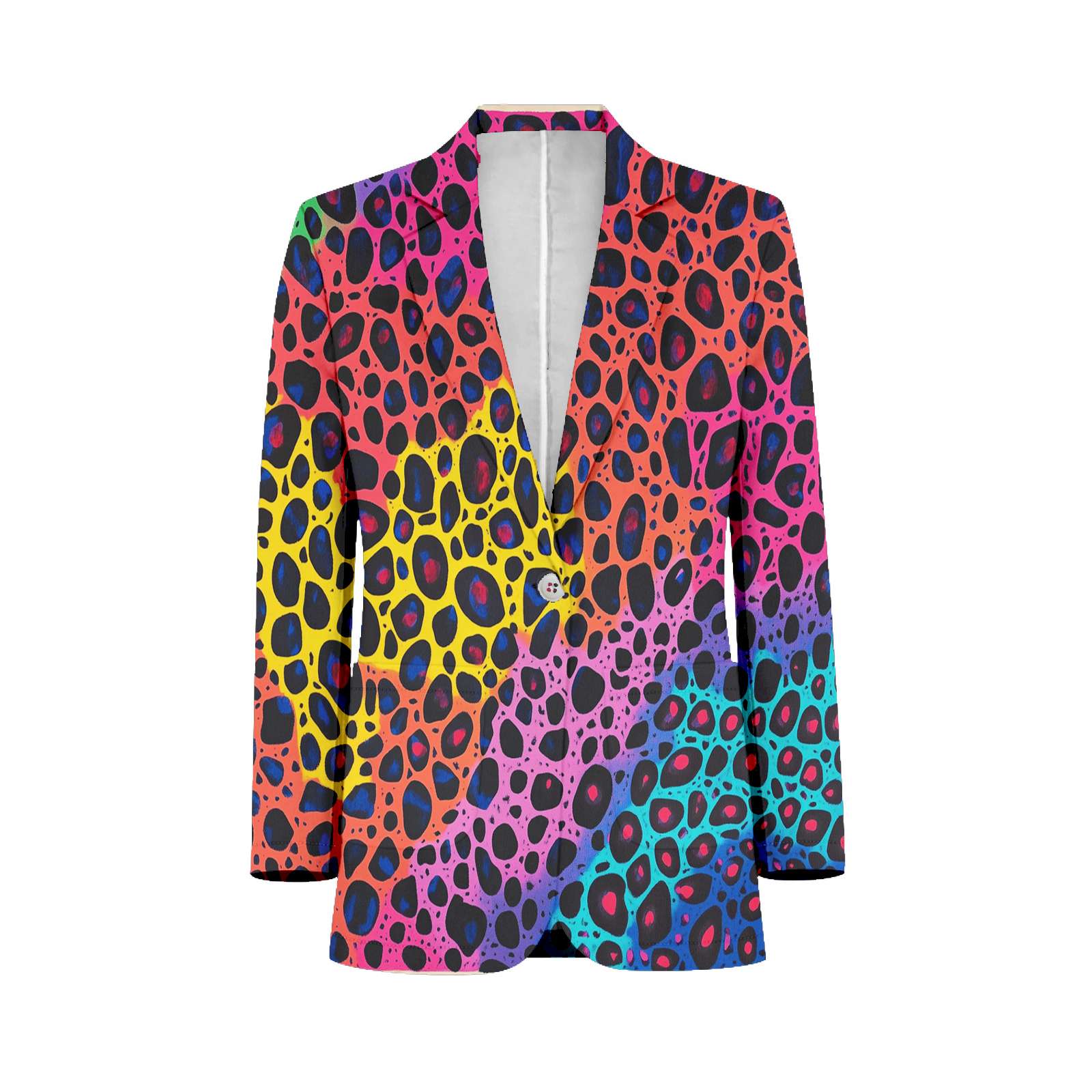 Neon Colorful Cheetah Print Men's Suit Blazer Casual Party Wear Slim ...