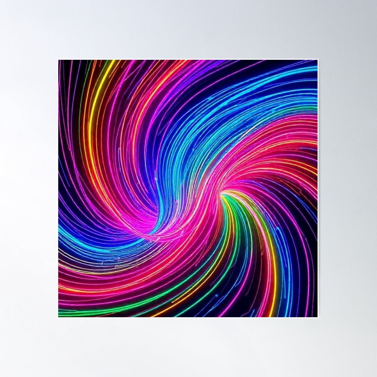 Neon Colors With Abstract Lines Poster Wall Art, Modern Wall Decor For ...