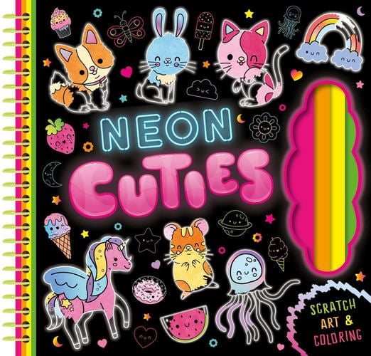 Neon Cuties : Scratch Art & Coloring (Board book) - Walmart.com