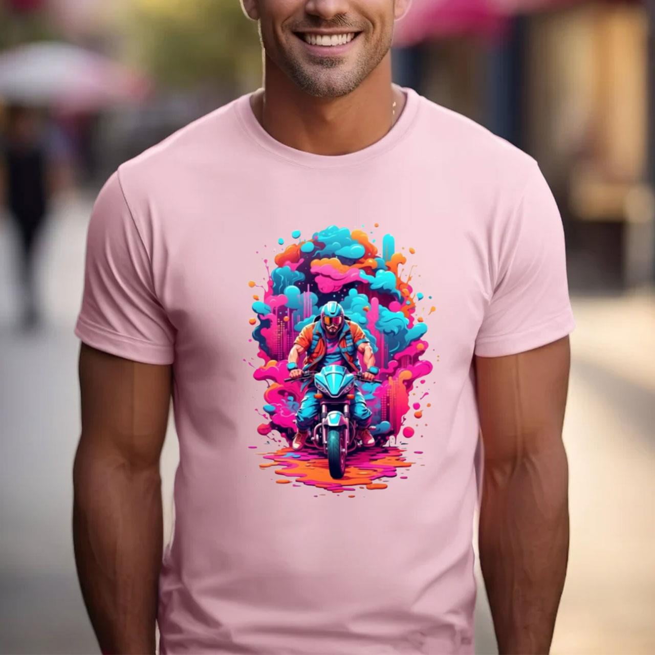 Neon Cyber Punk Biker T-shirt Design - Walmart.com