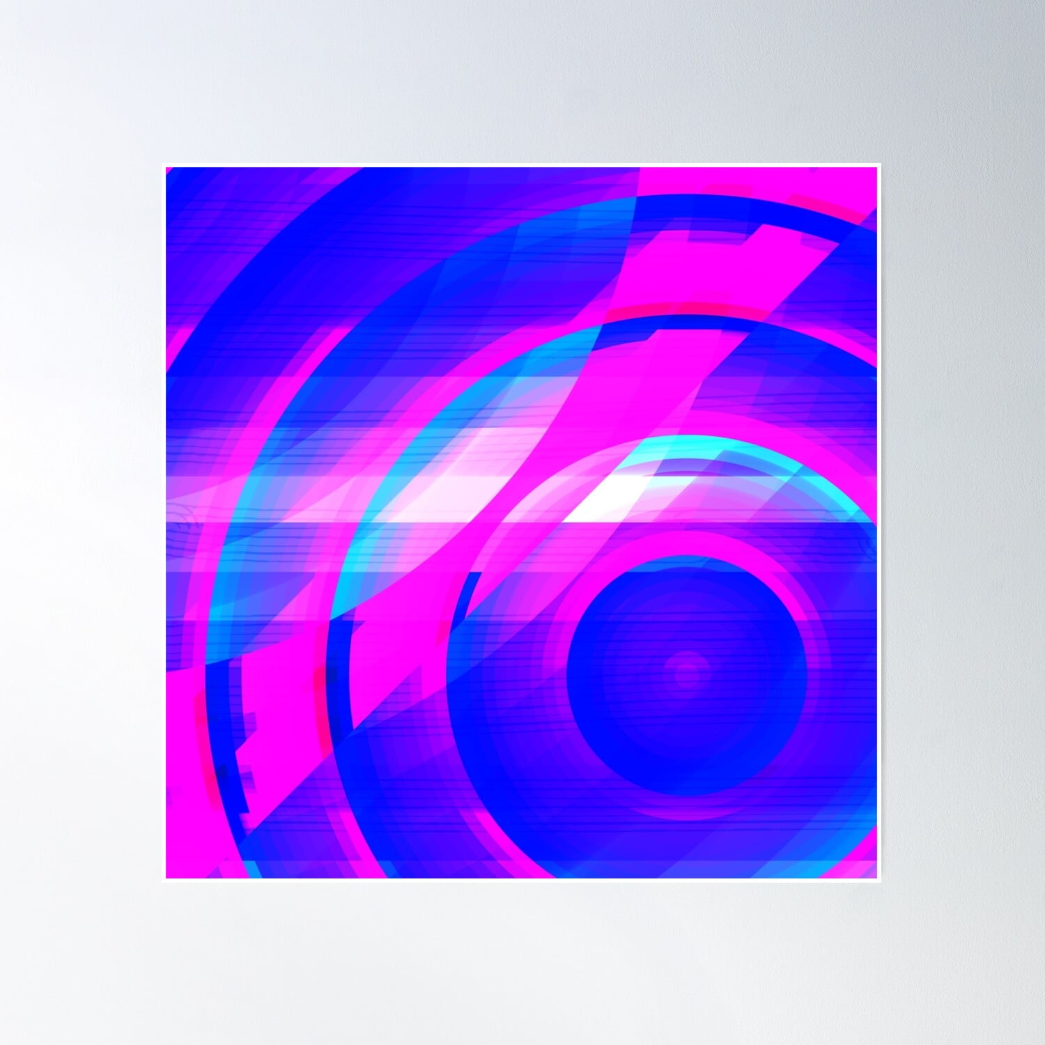 Neon Deep Blue Pink Fluorescence Poster Wall Art, Modern Wall Decor, 30x30 UNFRAMED - Walmart.com