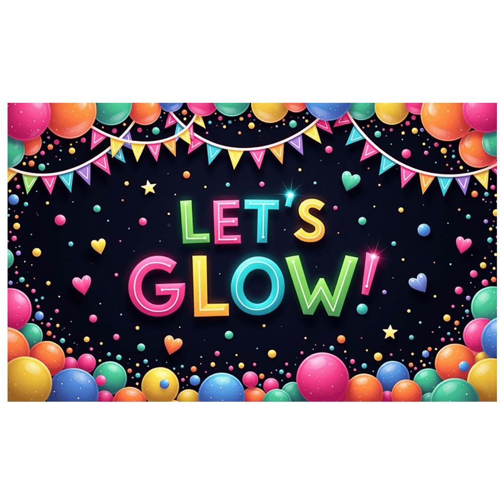 Neon Design Glow Banner Colorful Decoration Let's Glow Festival Sign ...