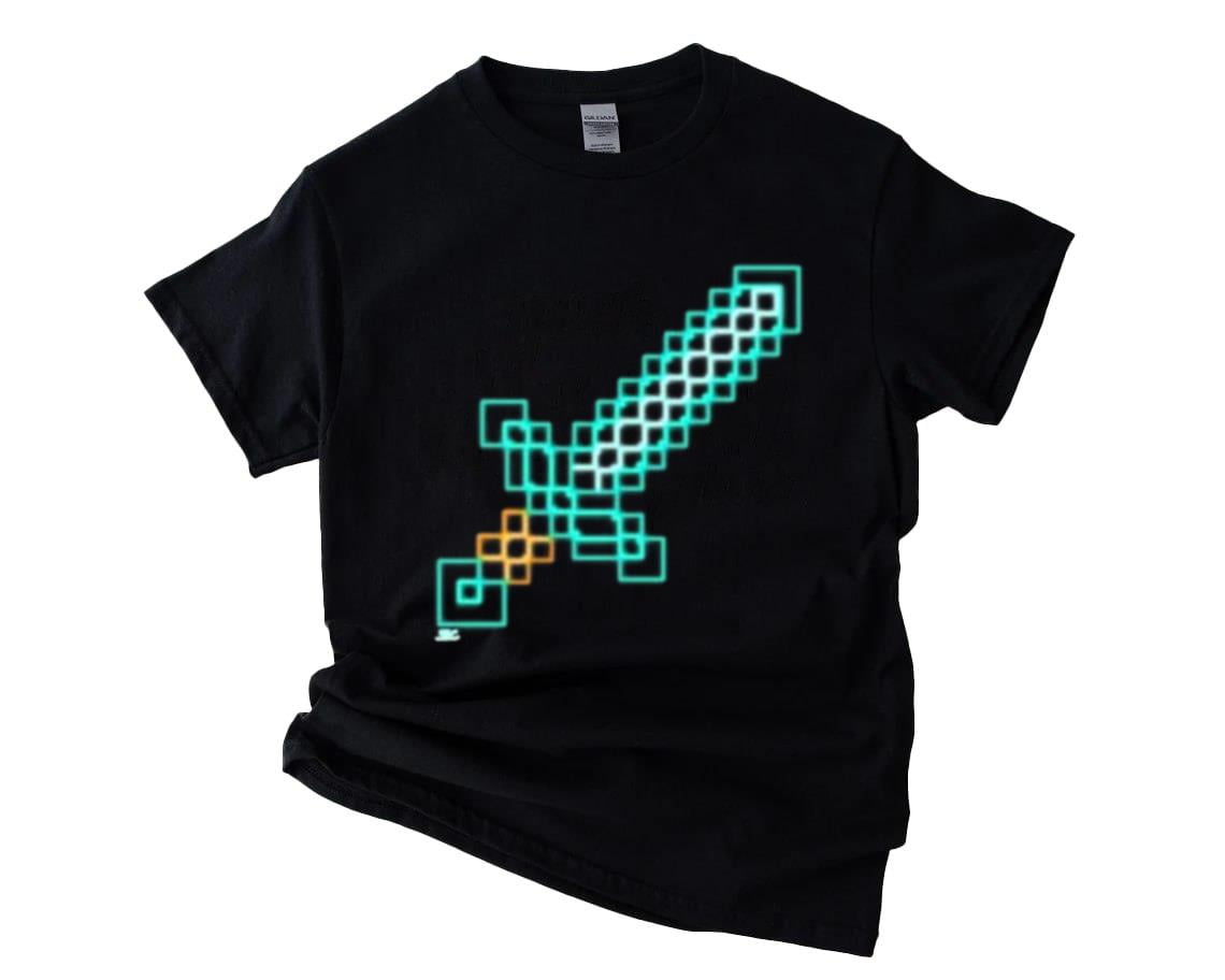 Neon Diamond Sword T-Shirt , Hoodie , Sweatshirt Bright Pixel Art Style ...