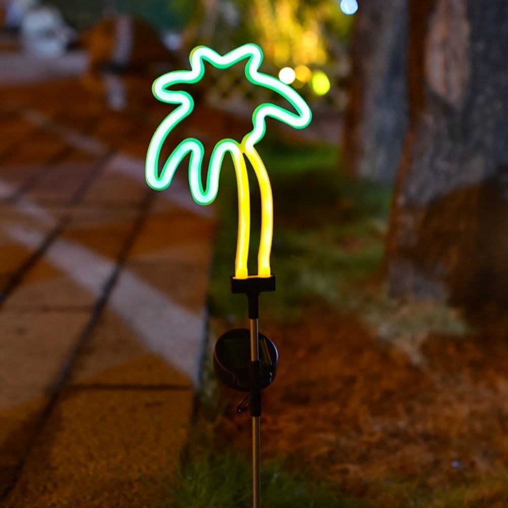 Neon Flamingo Pineapple Solar Garden Stake Lights Outdoor Pathway Light ...